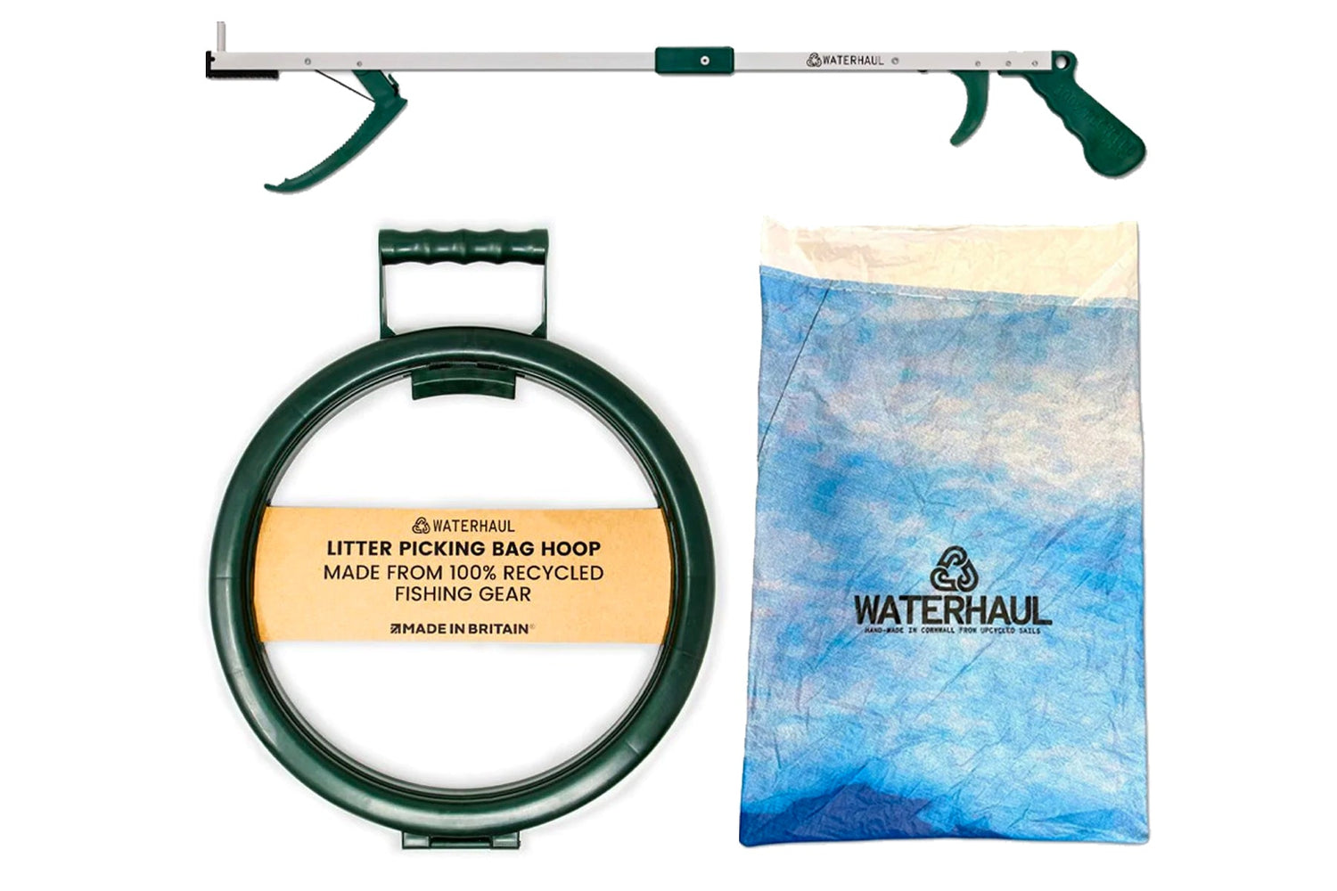 Eco-Friendly Waterhaul Litter Picker Kit: Includes Picker, Bag, & Hoop